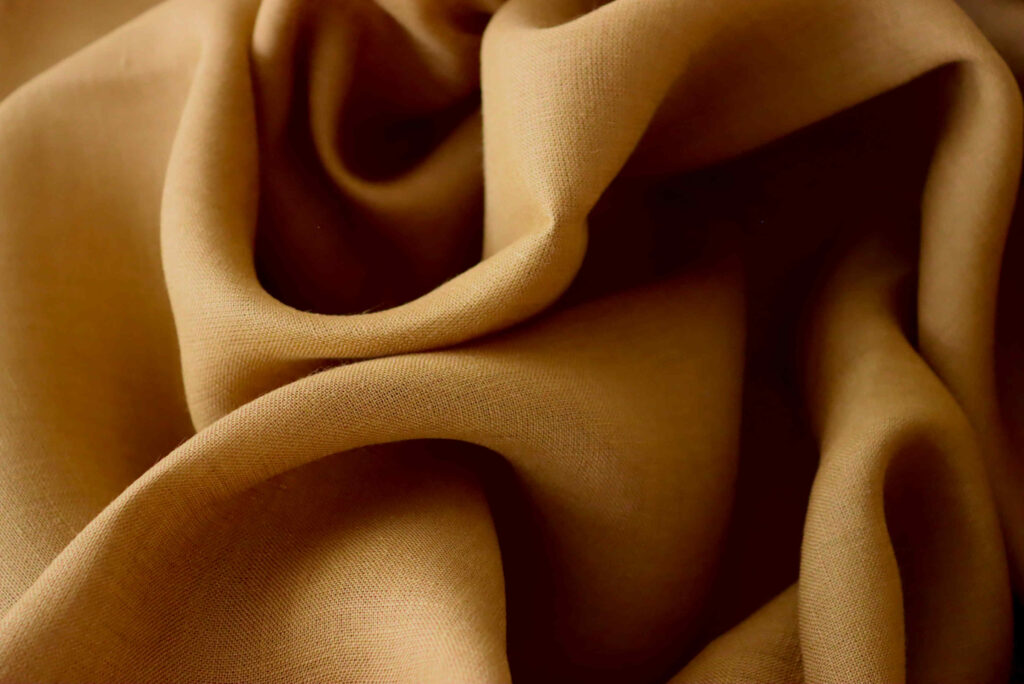 Linen fabric in Sudan Brown color 140gsm - LinenCult