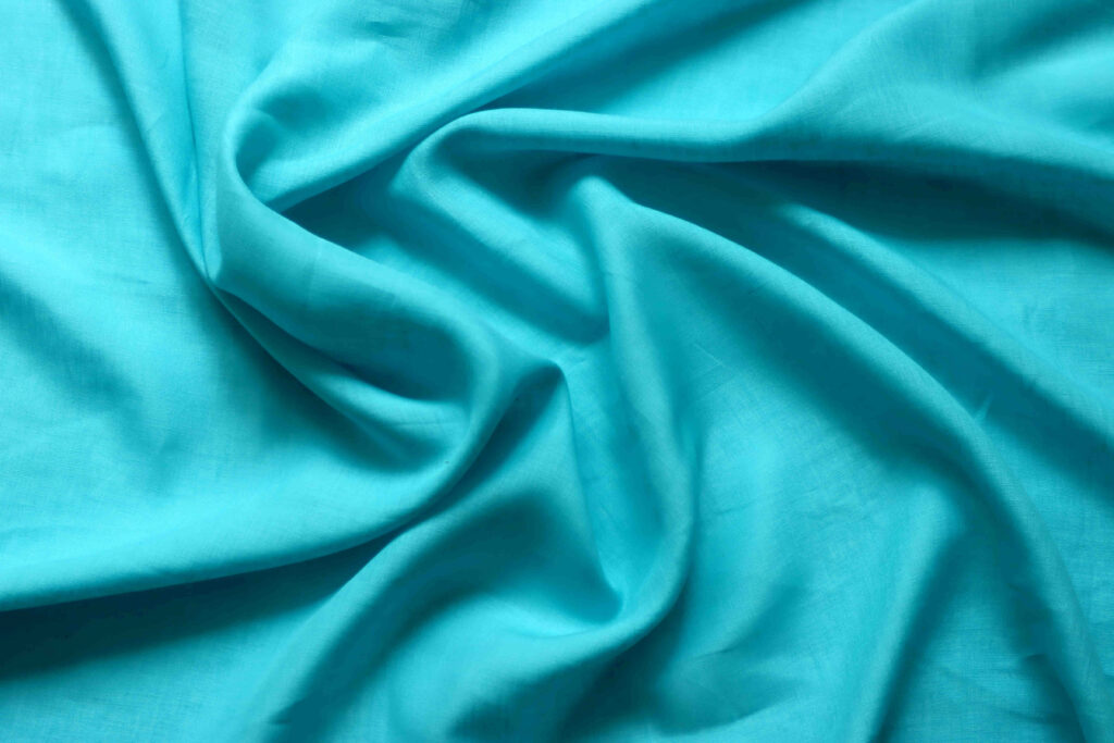Linen fabric in Scuba Blue color 125gsm - LinenCult