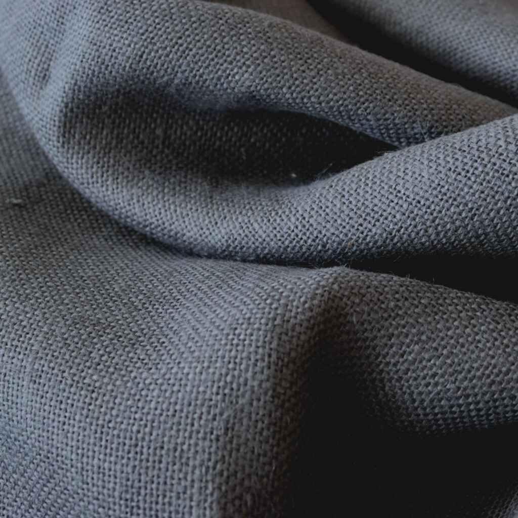 Linen Rustic Gauze Fabric in Nine Iron color 380gsm - LinenCult