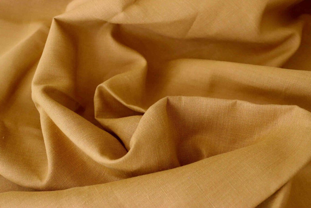 Linen Fabric in Sudan Brown color 250gsm - LinenCult