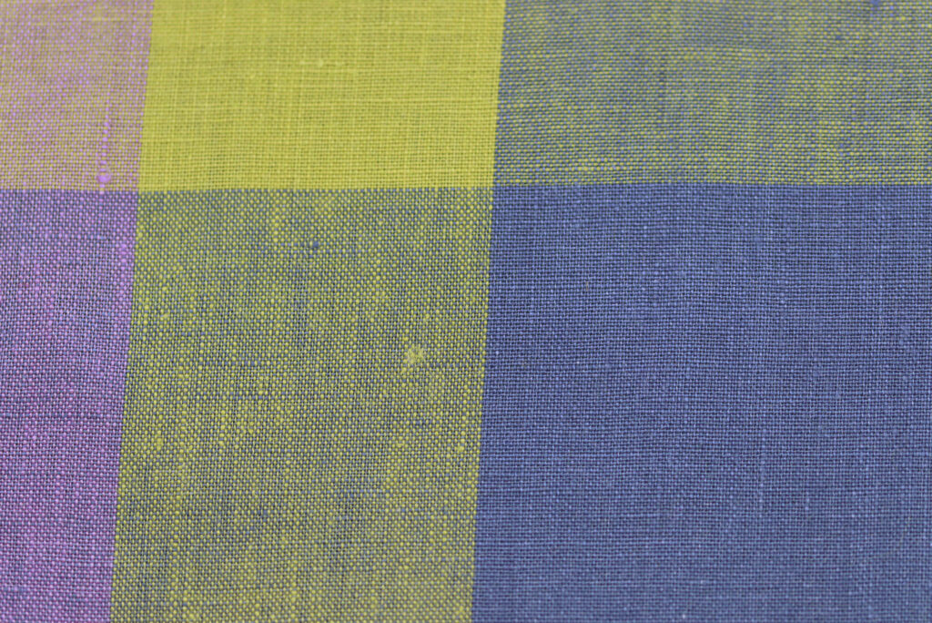 Linen fabric with multicolor checks 160gsm - LinenCult